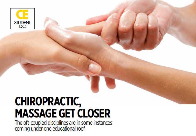 Chiro Econ NWHSU feature: Chiropractic, Massage Get Closer